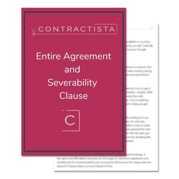 Entire Agreement and Severability Clause - Contractista